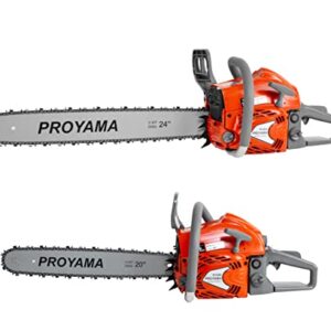 PROYAMA 68CC 2-Cycle Top Handle Gas Powered Chainsaw 24 Inch 20 Inch Petrol Handheld Cordless Chain Saw for Tree Wood Cutting