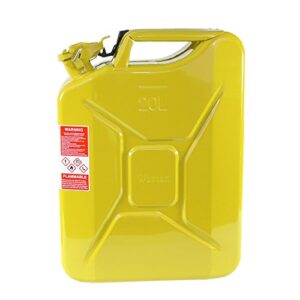 Wavian USA JC0020YVS Authentic NATO Jerry Fuel Can and Spout System Yellow (20 Litre)