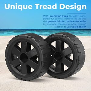 Igloo Cooler Wheel Replacement Kit - Fits 5 Gal Beverage Rollers, Ice Cube 60/70 qt Rollers, and 4 inch Wheel Coolers (Black, 2 Pack)