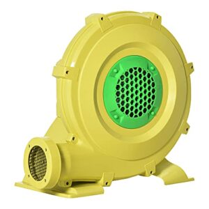 outsunny electric air blower 750-watt fan blower compact and energy efficient pump indoor outdoor for inflatable bounce house, bouncy castle and pneumatic swimming pool, yellow