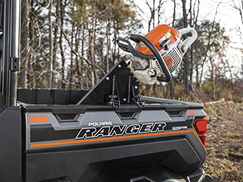 SuperATV Chainsaw Mount for Polaris Ranger and Polaris General (All Years and Models) | Includes Latch & Go Tie Downs for Easy Install | Made from Heavy-Duty UHMW | UV-Resistant Powder Coating