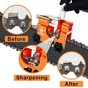 YLTIMER Chainsaw Sharpener Jig, Hand Cranked Chainsaw Chain Sharpening Kit, Portable Fast Crank Chainsaw Sharpener Tool for 4"-22" Chain Saws & Electric Saws, DIY Lumberjack, Garden Worker