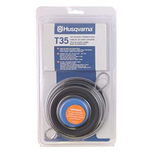 husqvarna 537388101 universal t35 tap advance straight shaft string trimmer head prewound with .095-inch line blue/black