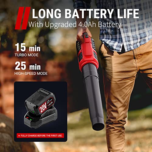 VacLife Leaf Blower Cordless with Battery and Charger -350CFM 150MPH 20V Electric Leaf Blower with Advanced Turbo & High-Speed Mode, Perfect for Cleaning Lawn, Yard, Garage, Patio & Sidewalk (VL717)