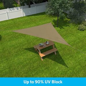 Coolaroo Shade Sail, Triangle Ready to Hang Shade Sail, 12', Latte