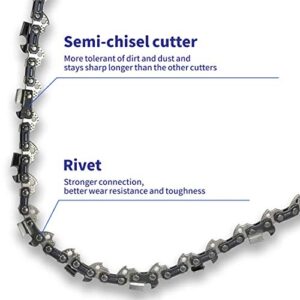 Abroman 3 Pack S62 18 inch Chainsaw Chain 3/8" Pitch .050" Gauge 62 DL for Craftsman Homelite Echo CS370 CS370F CS400 Poulan Pro 2050 2055 P3818 P3314 Remington RM4214 RM4216 RM4218 Saw