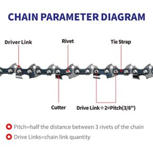 Abroman 3 Pack S62 18 inch Chainsaw Chain 3/8" Pitch .050" Gauge 62 DL for Craftsman Homelite Echo CS370 CS370F CS400 Poulan Pro 2050 2055 P3818 P3314 Remington RM4214 RM4216 RM4218 Saw