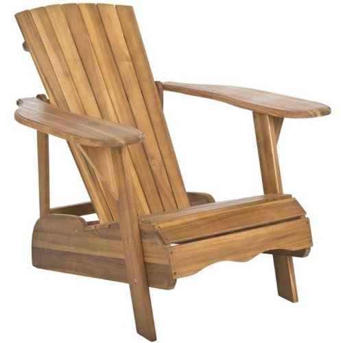 Safavieh Patio Collection Hampton Adirondack Acacia Wood Chair, Natural