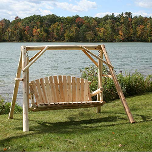 Lakeland Mills CFU28 Cedar Log Outdoor Yard Swing, 5-Feet