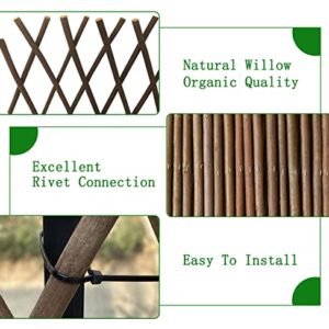 86 York Expandable Willow Lattice Fence Panel for Climbing Plants Vine Ivy Rose Cucumbers Clematis (1)