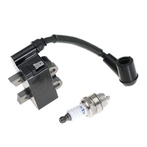 Ignition Coil 291337001 with Spark Plug for Ryobi RY254BC 25.4CC and RY252CS RY253SS RY251PH 25cc String Trimmer 2 Cycle Trimmer Brush Cutter