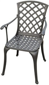 crosley furniture sedona solid-cast aluminum outdoor high-back arm chair, black