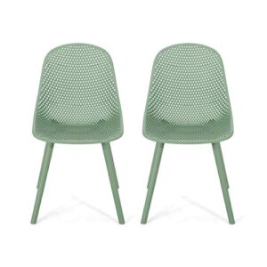 christopher knight home darleen outdoor dining chair (set of 2), green