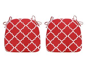 fbts prime outdoor seat cushions set of 2 patio chair cushions with ties 16×17 inch red geometry u-shape chair pads for outdoor patio furniture garden home office