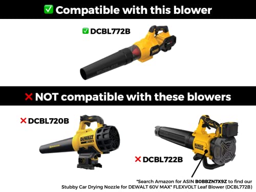 Stubby Nozzle Co. STUBBY Car Drying Nozzle for DEWALT 60V MAX FLEXVOLT Leaf Blower (DCBL772B)