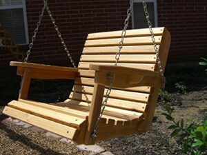 2 foot cypress porch swing with unique adjustable seating angle