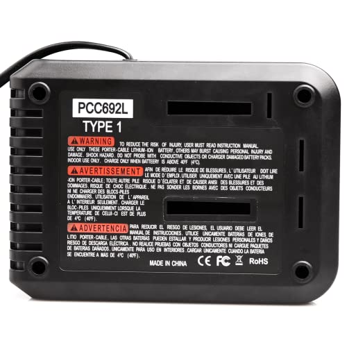 Lilocaja PCC692L Replacement for Porter Cable 20V Battery Charger Compatible with Porter Cable 20V Max Lithium Battery PCC699L PCC680L and Black & Decker 20V Max Lithium Battery LBXR20