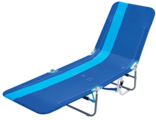 Ostrich Lounge Chaise & Rio Beach Portable Folding Backpack Beach Lounge Chair with Backpack Straps and Storage Pouch, Blue Stripe, ·72“ x 22“ x 10"