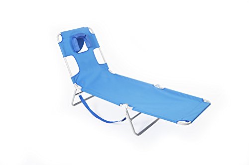 Ostrich Lounge Chaise & Rio Beach Portable Folding Backpack Beach Lounge Chair with Backpack Straps and Storage Pouch, Blue Stripe, ·72“ x 22“ x 10"