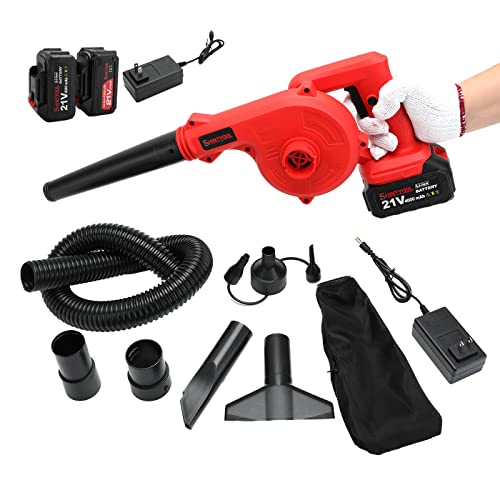 Cordless Mini Blower, 2-in-1 Small Blower with 2 Lithium Battery,Portable Blower for Inflating,Blowing Leaf,Clearing Dust & Small Trash,Car by SHINTYOOL