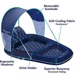 waterlife Ultimate Sunshade Recliner Fabric mesh Covered Pool Lounge