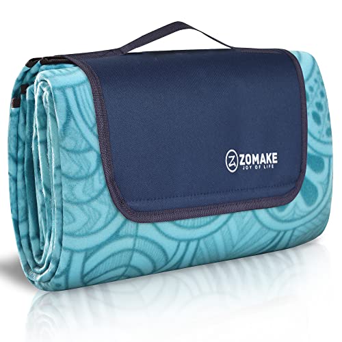 ZOMAKE Picnic Blankets Waterproof Foldable,79"x79" Concert Blanket,Beach Blanket,Yard Blanket,Outdoor Grass Blanket - Sandproof - Large (Peacock Blue)