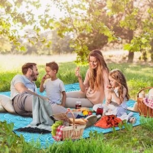 ZOMAKE Picnic Blankets Waterproof Foldable,79"x79" Concert Blanket,Beach Blanket,Yard Blanket,Outdoor Grass Blanket - Sandproof - Large (Peacock Blue)