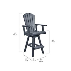 C.R. Plastics Generation Swivel Pub Arm Chair