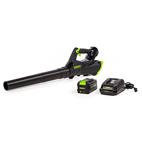 Greenworks 40V (110 MPH / 390 CFM) Cordless Axial Blower, 3.0Ah Battery and Charger Included LB-390