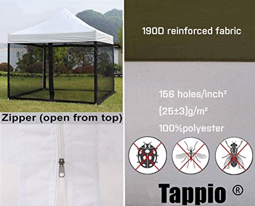 Tappio Mosquito Net with Zipper for Outdoor Camping Mosquito Net DIY Canopy Screen Wall Outdoor Mosquito Net for 10 x 10' Patio Gazebo and Tent (Only Mosquito Net Outdoor Tent Not Including)