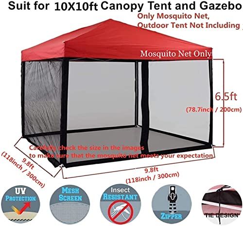 Tappio Mosquito Net with Zipper for Outdoor Camping Mosquito Net DIY Canopy Screen Wall Outdoor Mosquito Net for 10 x 10' Patio Gazebo and Tent (Only Mosquito Net Outdoor Tent Not Including)