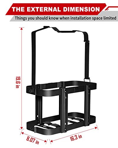 Racewill 2023 Upgrade Jerry Can Mount Holder: Lockable Jerry Gas Can Holder Rack, 5 Gallon ( 20 Liter ), Reinforced Welding