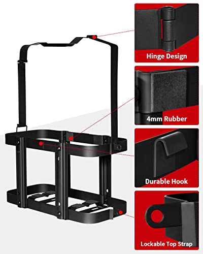 Racewill 2023 Upgrade Jerry Can Mount Holder: Lockable Jerry Gas Can Holder Rack, 5 Gallon ( 20 Liter ), Reinforced Welding