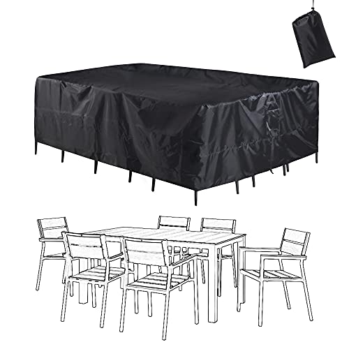 ALSTER Patio Table Covers Waterproof for 4-6 Seat, Outdoor Furniture Covers(90" L x 63" W x 30" H), Rain Snow Dust Wind-Proof