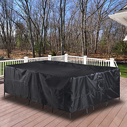 ALSTER Patio Table Covers Waterproof for 4-6 Seat, Outdoor Furniture Covers(90" L x 63" W x 30" H), Rain Snow Dust Wind-Proof