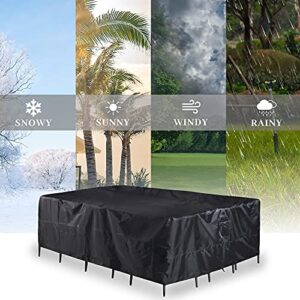 ALSTER Patio Table Covers Waterproof for 4-6 Seat, Outdoor Furniture Covers(90" L x 63" W x 30" H), Rain Snow Dust Wind-Proof