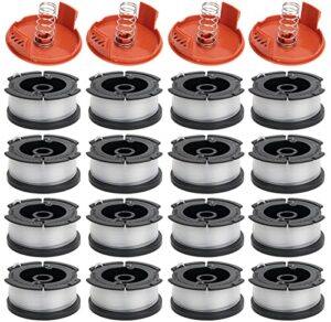 af100 replacement spool, af-100 spool compatible with black and decker af-100-3zp af-100-bkp weed eater string, 30ft 0.065″ fits gh900 gh600 gh610 string trimmer spool (16 spool + 4 cap+4 spring)