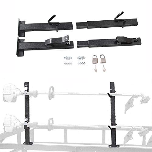 Hodenn 2 Place Locking Trimmer Rack Trim Holder Fit for Open Landscape Trailers Racks