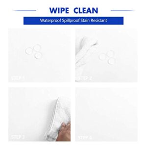 Hiasan White Round Tablecloth 60 Inch - Waterproof Stain Resistant Spillproof Polyester Fabric Table Cloth for Dining Room Kitchen Parties