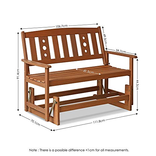 FURINNO FG17485 Tioman Outdoor Hardwood New Mexico Glider