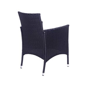 BaIWaNG Outdoor Patio Wicker Dining Chairs 2 Piece Set, PE Rattan Single Sofa Chair, Patio Furniture Set, Outdoor Wicker Bistro Set Rattan Chairs for Patio, Garden, Patio, Deck, Lawn