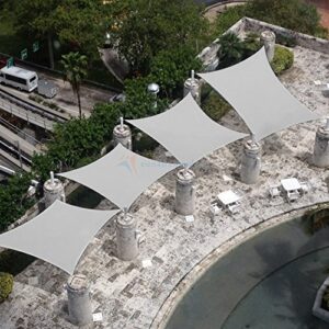 TANG Sunshades Depot 8' x 8' Light Grey Sun Shade Sail Square Permeable Canopy Customize Commercial Standard 180 GSM HDPE