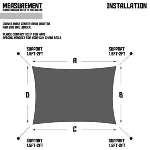 TANG Sunshades Depot 8' x 8' Light Grey Sun Shade Sail Square Permeable Canopy Customize Commercial Standard 180 GSM HDPE