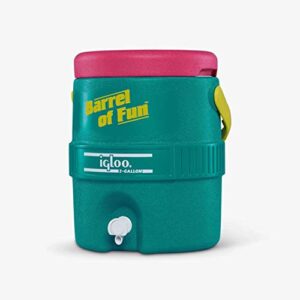 Igloo Special Edition Retro 2 Gallon Barrel of Fun Insulated Jug, Jade