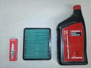 honda eu3000 generator tune-up kit, (1) 08207-10w30 quart oil, (1) 98079-55846 spark plug & (1) 17211-zs9-a02 air filter