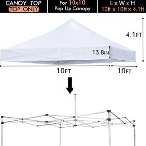 Ontheway 10' x 10' Replacement Canopy Top for EZ Pop Up Canopy Tent, Instant Canopy Top Cover (Canopy Top Only)