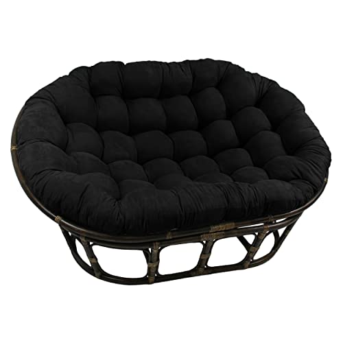 Blazing Needles Microsuede Double Papasan Cushion, 1 Count (Pack of 1), Black