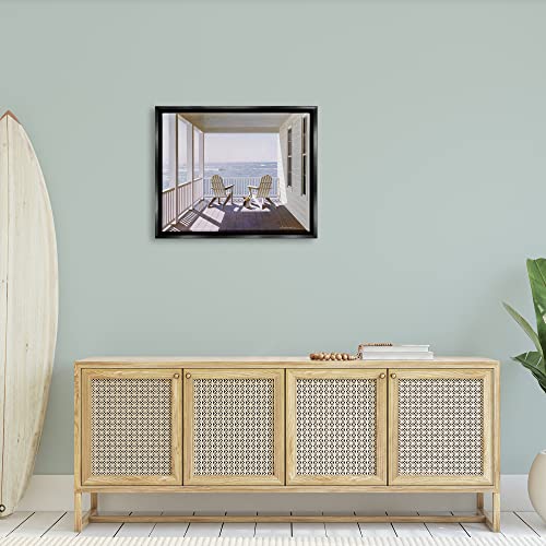 Stupell Industries Porch Chairs Overlooking the Tide Realistic Painting, Design by Zhen-Huan Lu