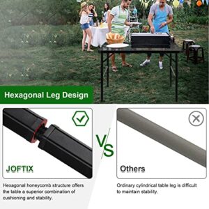 JOFTIX Camping Table, 3 ft Folding Grill Table with Mesh Desktop, Anti-Slip Feet, Height Adjustable, Lightweight & Portable Aluminum Outdoor Table for Camping, Picnic, RV, BBQ