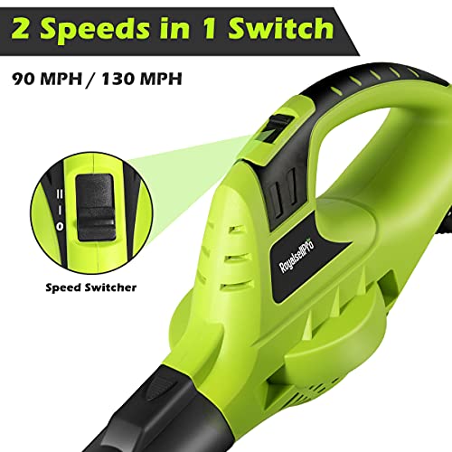 Dr.me Leaf Blower, 20V Cordless Leaf Blower with Battery & Charger, Electric Leaf Blower for Lawn Care, Electric Leaf Blower Battery Powered for Snow Blowing & Cleaning Green JH412101800U